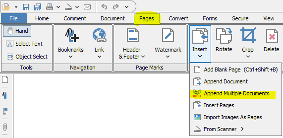 Append Multiple Documents To Current PDF Document PDF Studio Knowledge Base