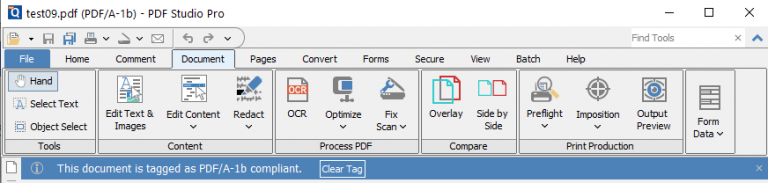 Clear PDF/A Tag from blue PDF/A banner – PDF Studio Knowledge Base