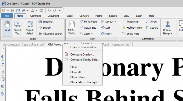 Opening documents in tabs instead of windows / frames – PDF Studio ...